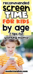 🖥 Recommended screen time by age - 7 Simple Tips for Working Moms